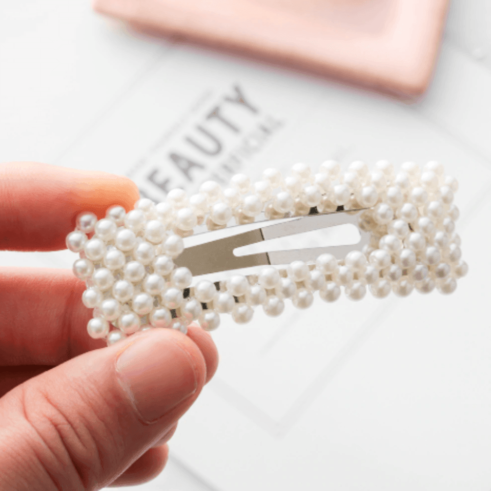 Pearl Hair Clips | Rectangle Hair Clip | Nav’s Hair